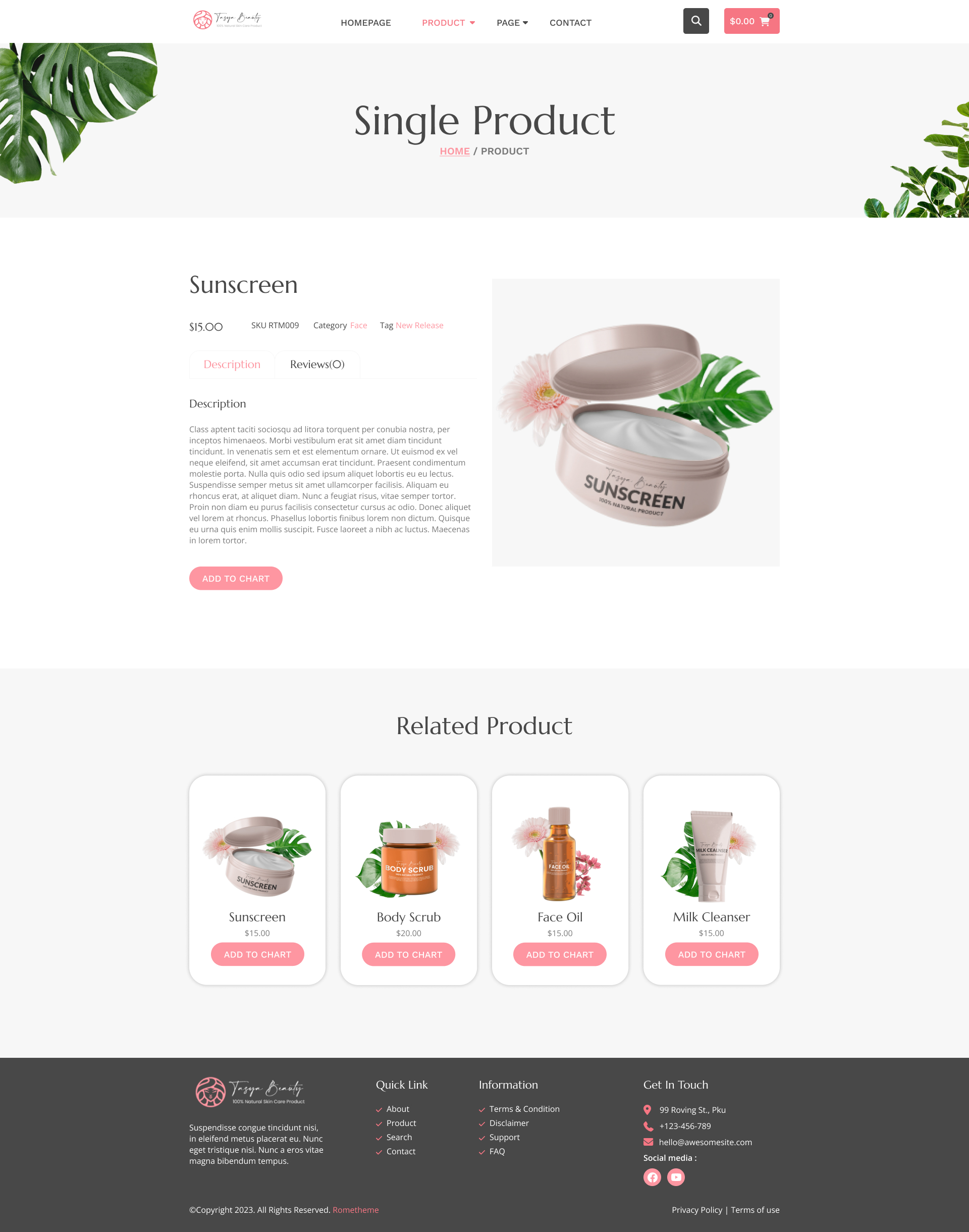 Tasya - Skin Care WooCommerce Figma Template by Rometheme | ThemeForest